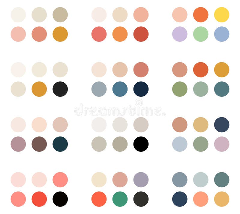 Set with Trendy Muted Colour Palettes Stock Vector - Illustration of ...