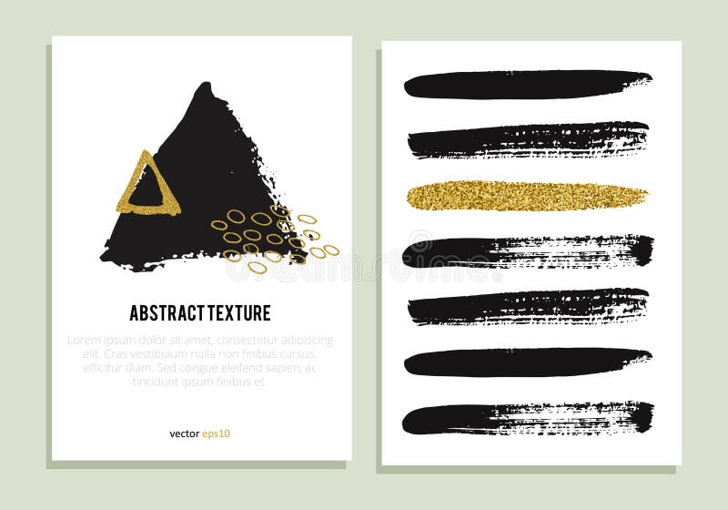 Set of Trendy Posters with Gold Glitter Texture. Stock Vector ...