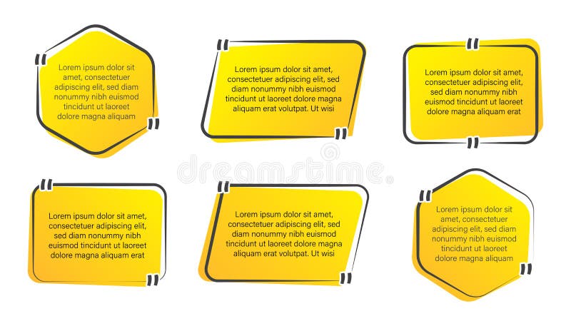Set of Trendy Quote Box Frame, Quotes Banner and Label Collection Stock ...