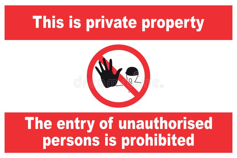 Set of Trespassing sign stock illustration. Illustration of enter ...
