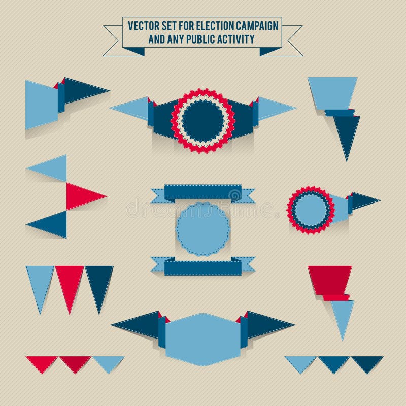 Set Tri-color Elements on Beige Background Stock Illustration ...