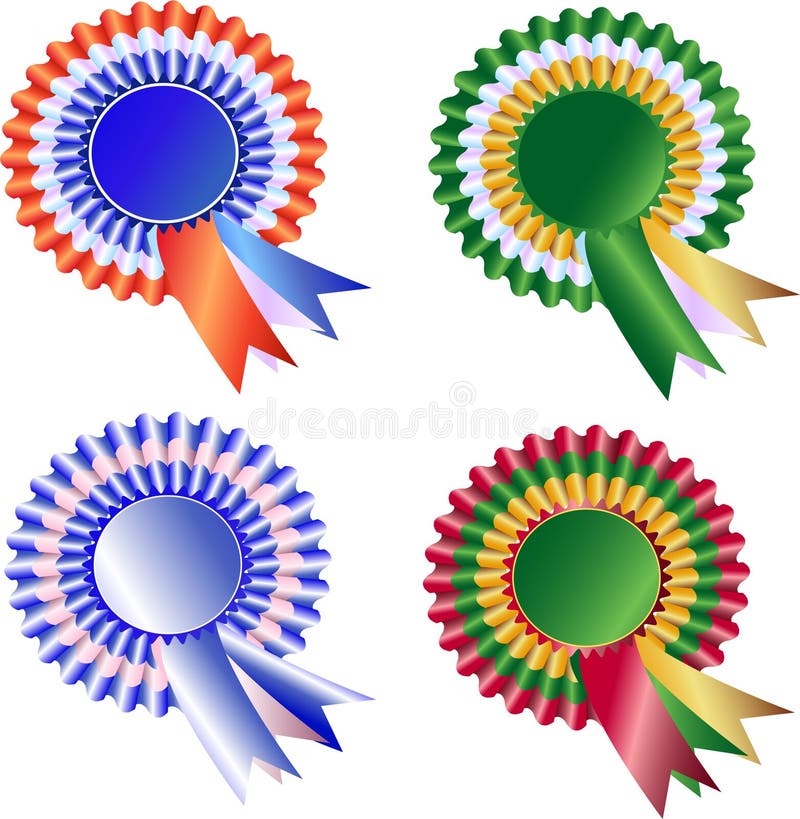 Tri Color Rosette Ribbon Stock Illustrations – 6 Tri Color Rosette ...