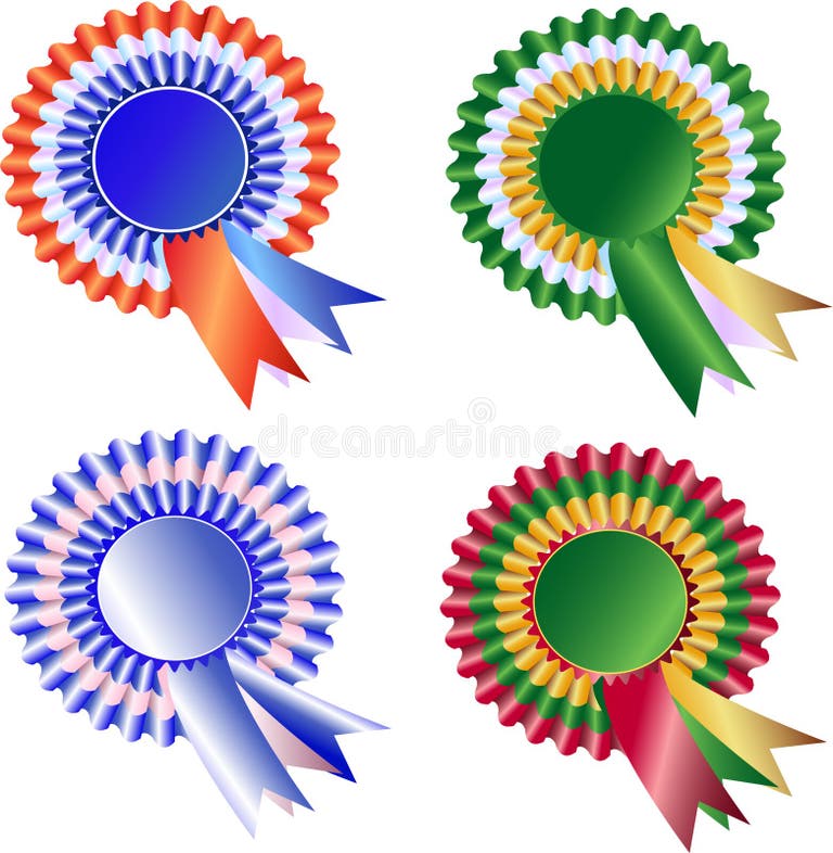 Rosette Ribbons Stock Illustrations – 2,160 Rosette Ribbons Stock ...