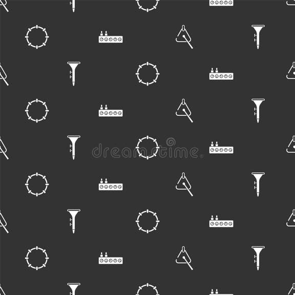 Set Triangle, Drum and Drum Sticks, Tambourine and Sound Mixer ...