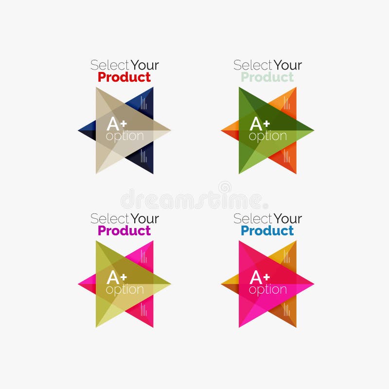 Set of Triangle Infographic Layouts with Text and Options Stock Vector ...