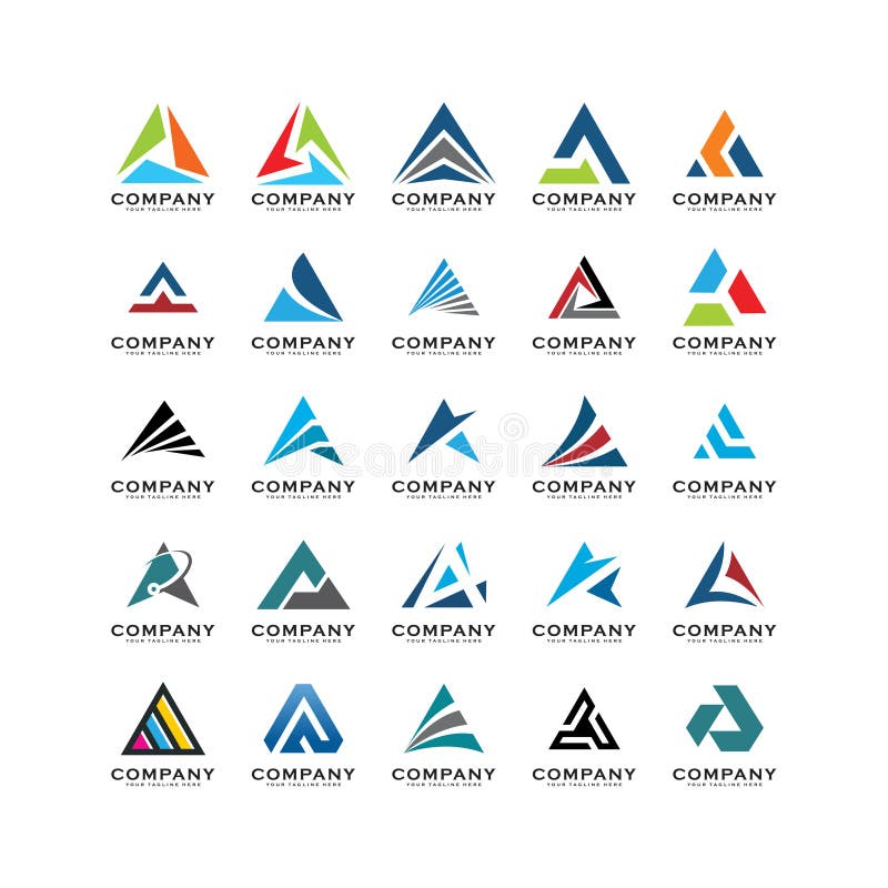 Triangle Logo, Company Logo Stock Vector - Illustration of alphabet ...