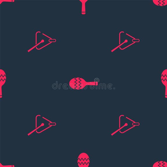 Set Triangle and Maracas on Seamless Pattern. Vector Stock Vector ...