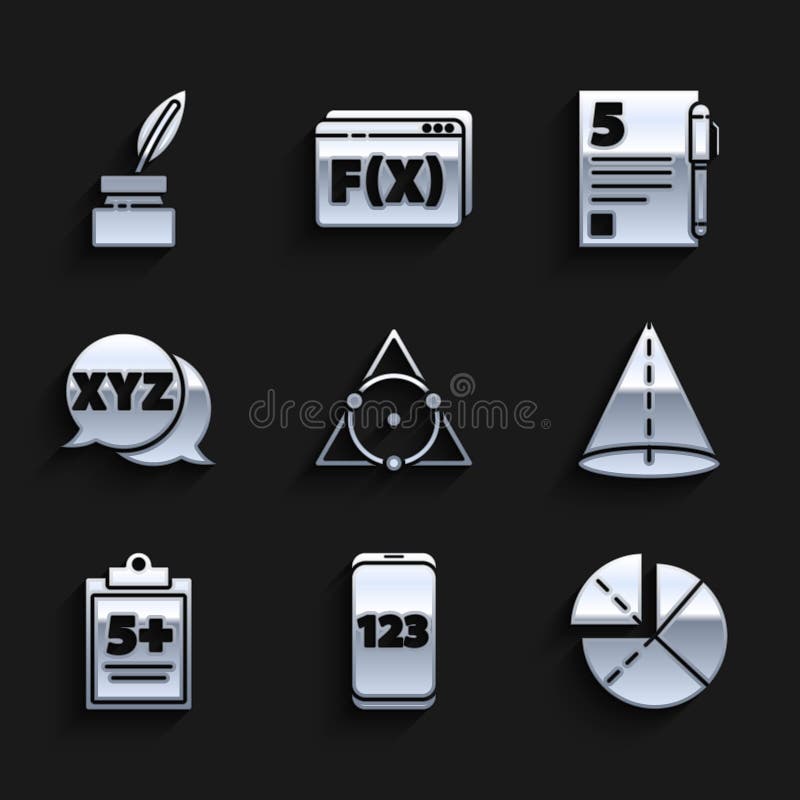 Set Triangle Math, Mobile Calculator Interface, Graph, Schedule, Chart ...