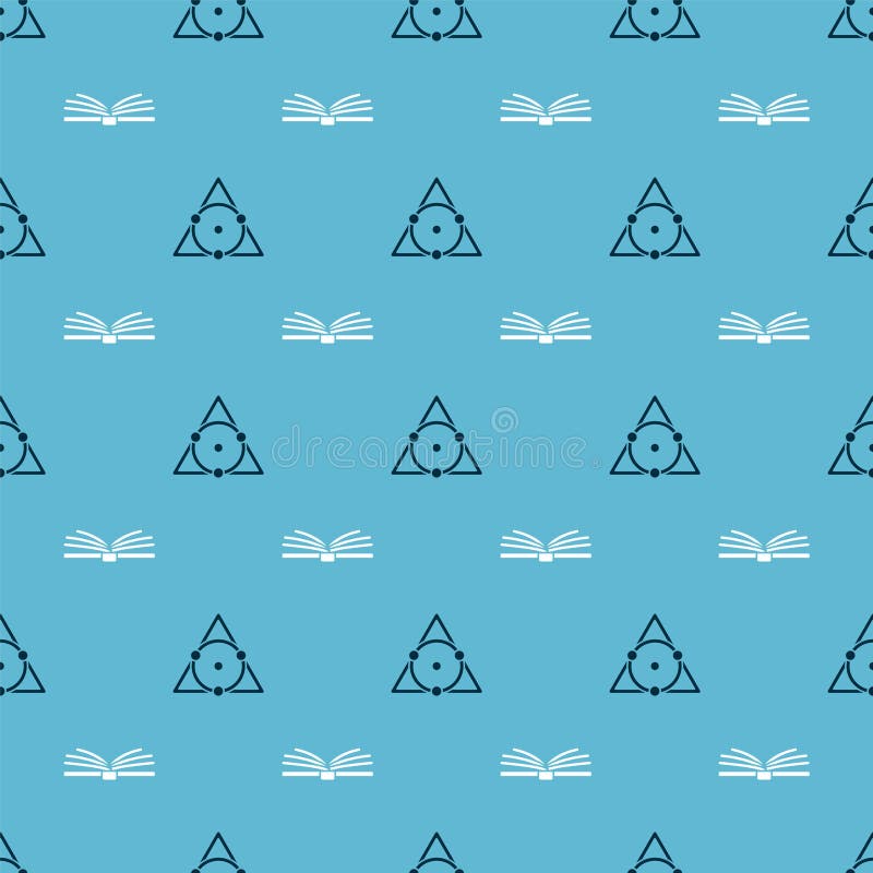Set Triangle Math and Open Book on Seamless Pattern. Vector Stock ...