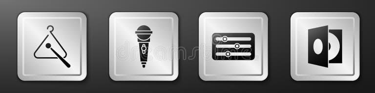 Set Triangle Musical Instrument, Microphone, Sound Mixer Controller and ...