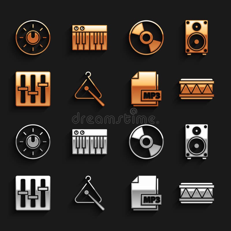 Set Triangle Musical Instrument, Stereo Speaker, Drum, MP3 File ...
