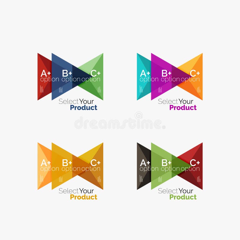 Set of Triangle Option Infographic Layouts Stock Vector - Illustration ...