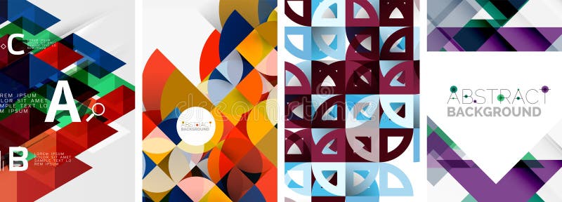 Set of Triangle Pattern Poster Backgrounds. Vector Illustration for ...