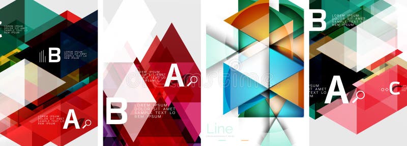 Set of Triangle Pattern Poster Backgrounds. Vector Illustration for ...