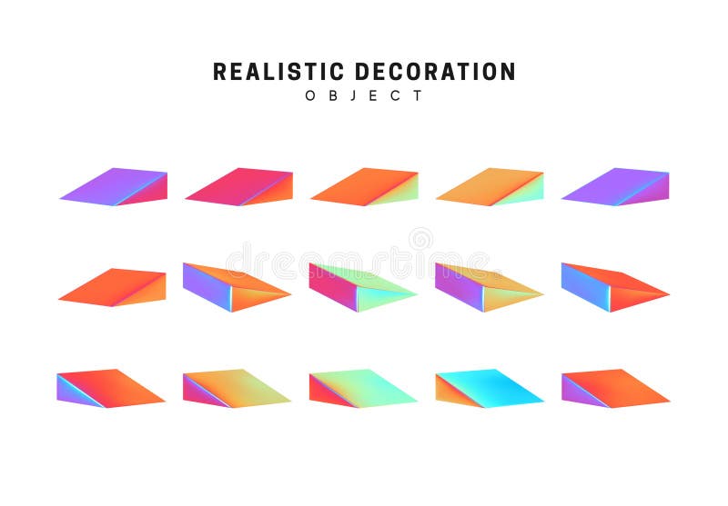 Set Triangle Sharp Flat Volumetric. Realistic Geometric Shapes with ...