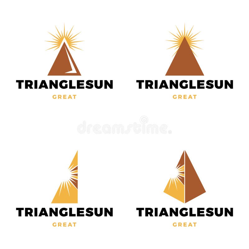 Set of Triangle Sun Icon Logo Design Template Stock Vector ...