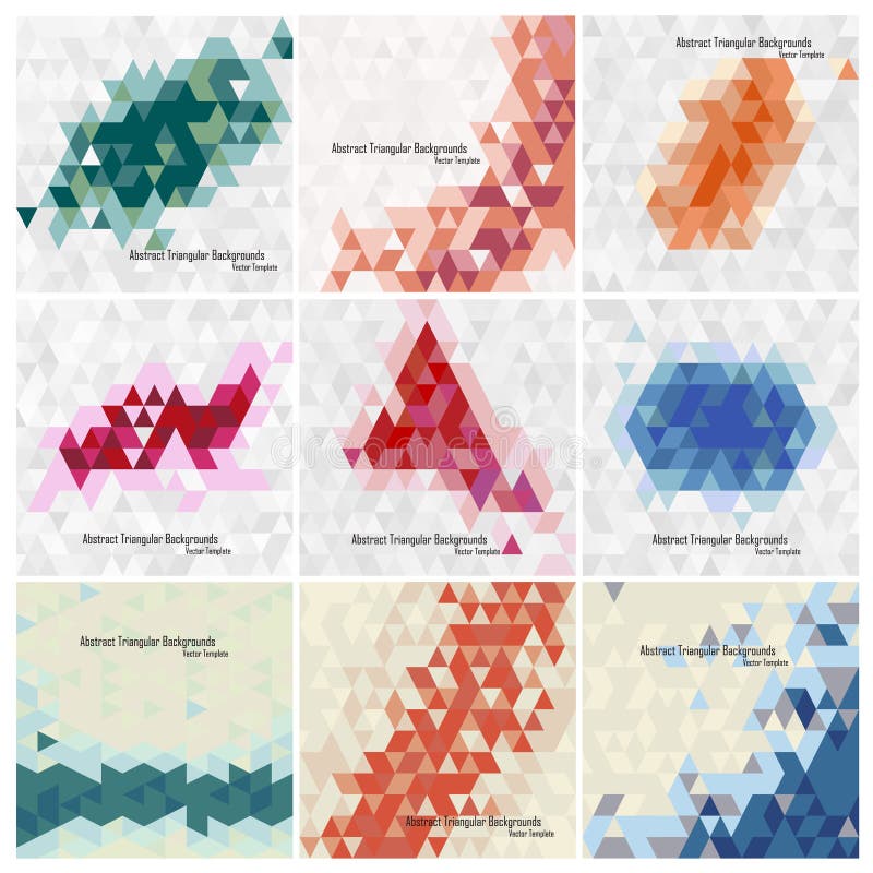 Set of Triangular Design Cards Stock Vector - Illustration of abstract ...