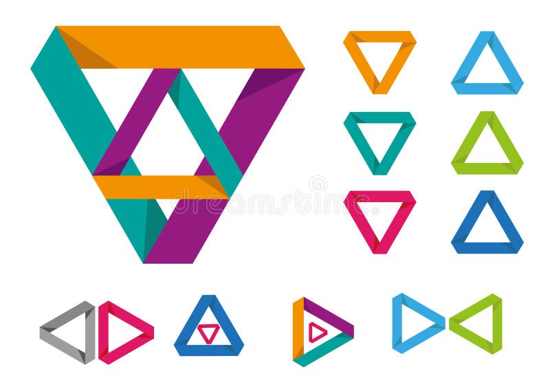 Set of Triangular Modern Frame or Logo. Editable Clip Art. Stock Vector ...