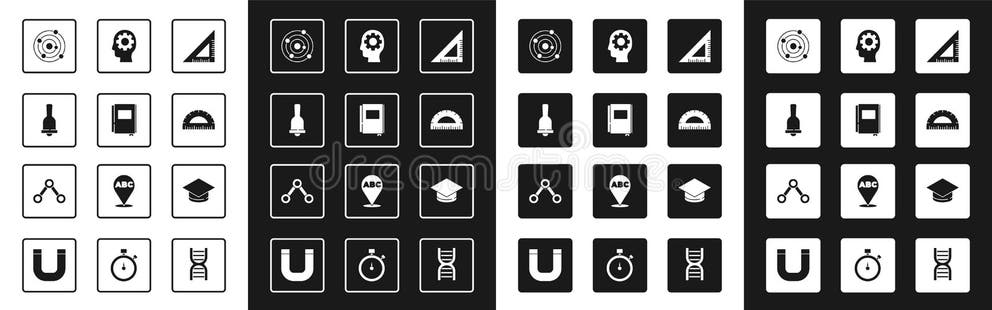 Set Triangular Ruler, Book, Ringing Bell, Solar System, Protractor ...