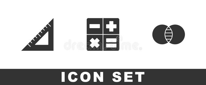 Set Triangular Ruler, Calculator and Mathematics Sets a and B Icon ... Set Triangular Ruler, Calculator and Mathematics Sets a and B Icon ...