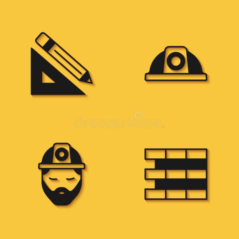 Set Triangular Ruler and Pencil, Bricks, Builder and Worker Safety ...