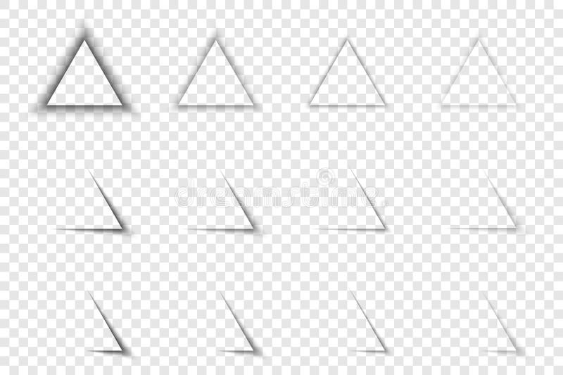 Set of Triangular Shadows with Soft Edges Isolated on Transparent ...