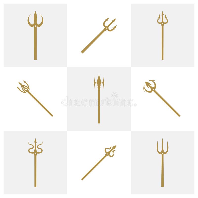 Set of Trident Logo Design Vector. Icon Symbol Stock Vector ...