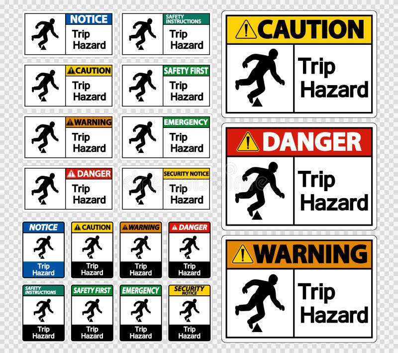 Trip hazard warning sign stock vector. Illustration of stick - 19325462