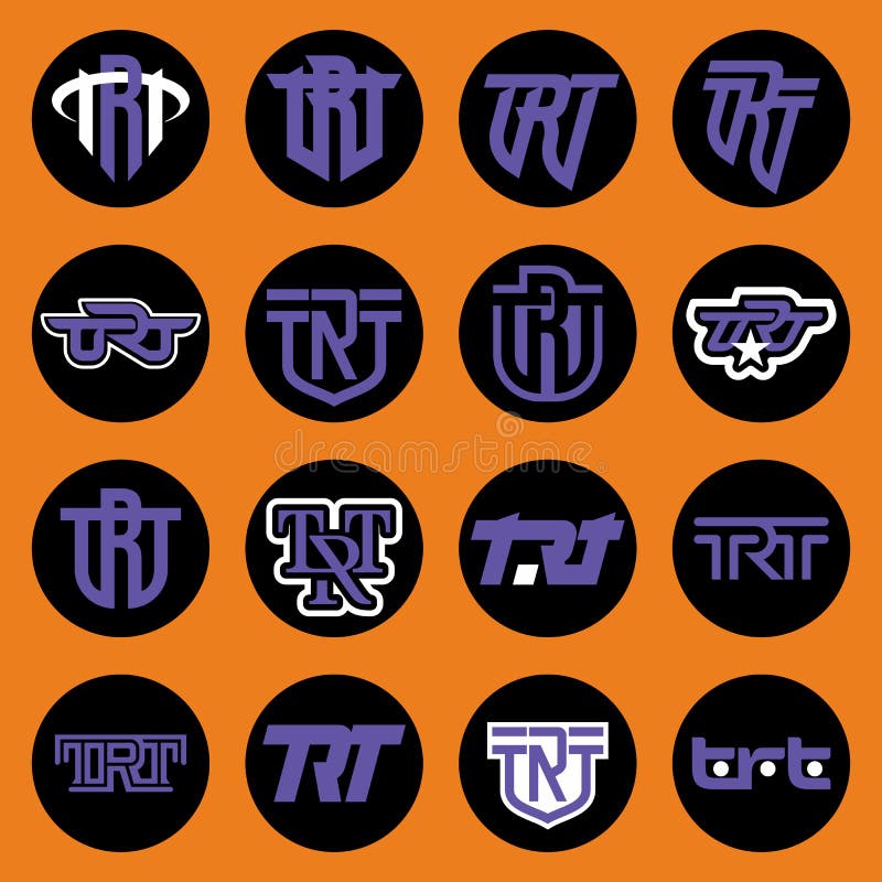 Set of TRT Monogram Logo Design Vector Illustration. Stock Vector ...