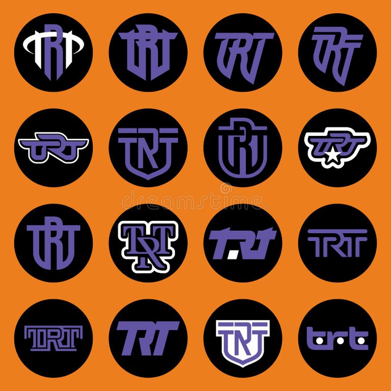 Set of TRT Monogram Logo Design Vector Illustration. Stock Vector ...