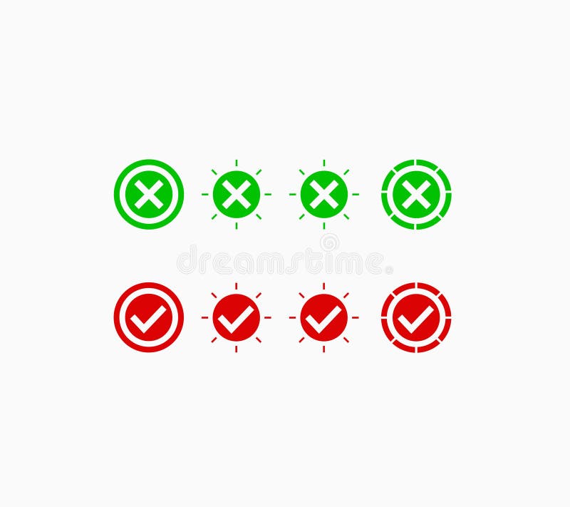 Set of True and False Icons Stock Illustration - Illustration of cross ...
