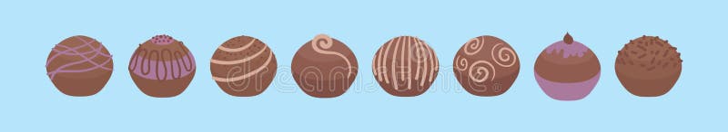 Set of Truffles Cartoon Icon Design Template with Various Models ...