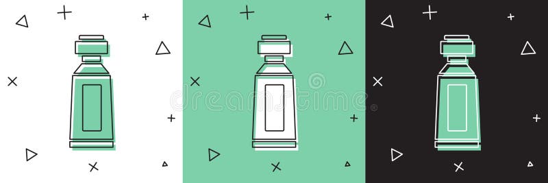 Set Tube of Toothpaste Icon Isolated on White and Green, Black ...