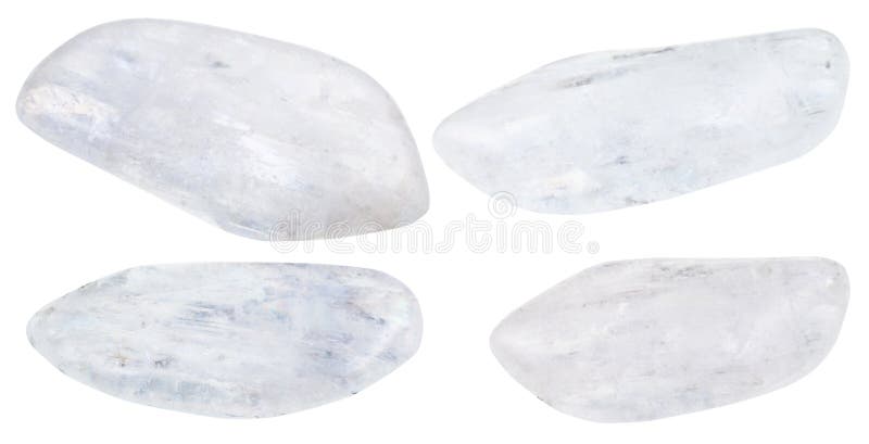 Set of Tumbled Natrolite Gemstone Isolated Stock Photo - Image of ...