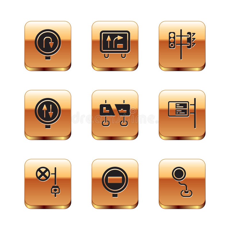 Set Turn Back Road Sign, Stop with Camera, Road Traffic, Warning Two ...