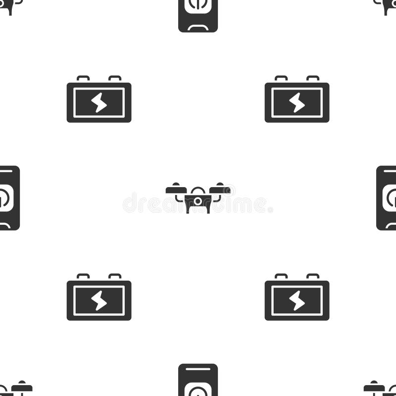 Set Turn Off Robot from Phone, Drone and Battery on Seamless Pattern ... Set Turn Off Robot from Phone, Drone and Battery on Seamless Pattern ...