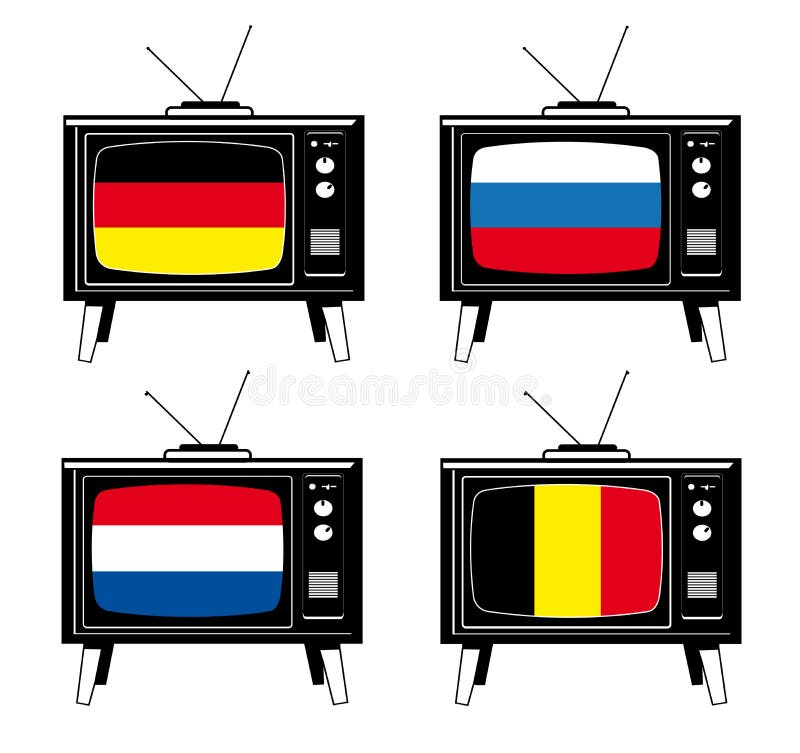 Retro Tv with Flag of Great Br Stock Illustration - Illustration of ...