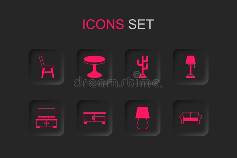 Set TV Table Stand, Round, Chair, Table Lamp, Floor, Sofa, Coat and ...