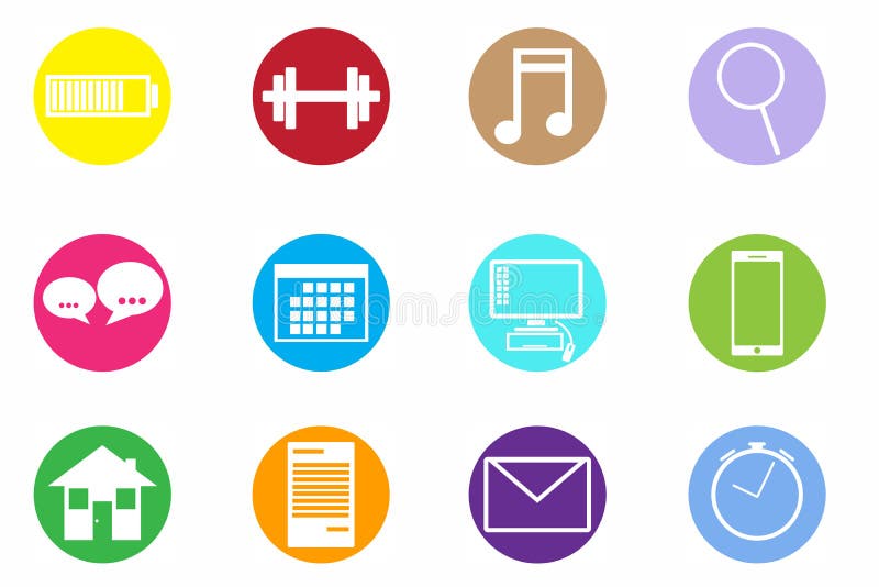 Set of Twelve Icons and Logo Designs - Multiple Colors and Elements ...