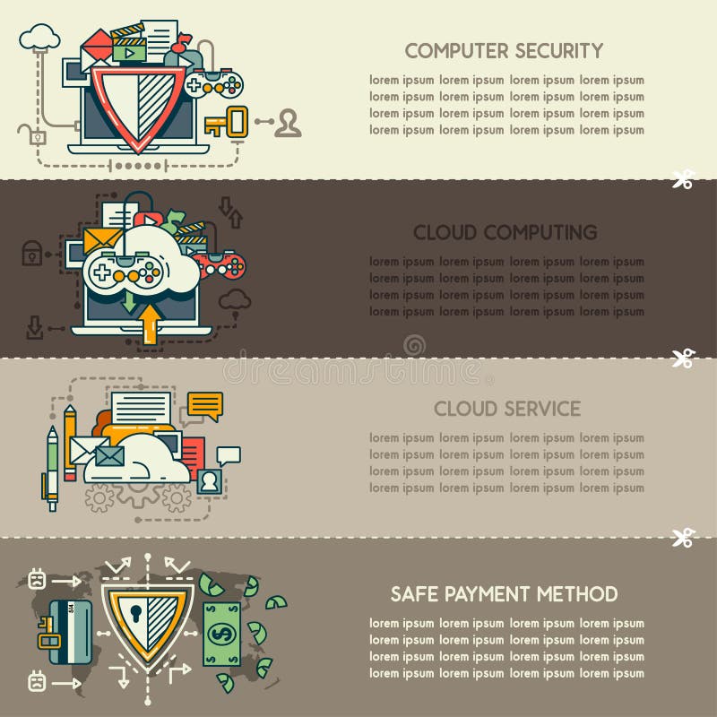 Set Twenty One of Internet Technology Banners Stock Vector - Illustration of saving, computing ...