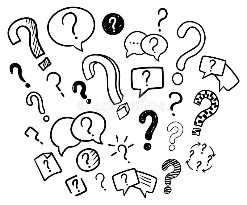 A Set of Twenty-seven Doodle Icons with a Question Image. Stock Vector ...