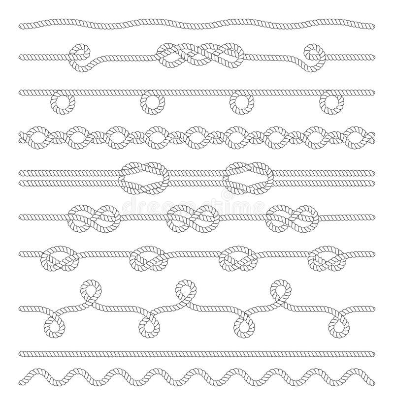 Set of Twisted Rope, Vector Stock Vector - Illustration of knitted ...