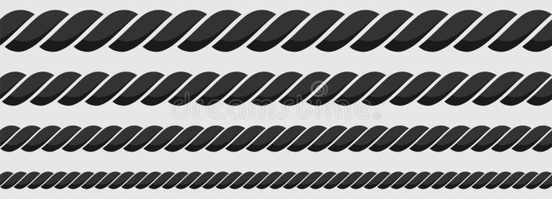 Set of twisted rope lines. stock illustration. Illustration of ...