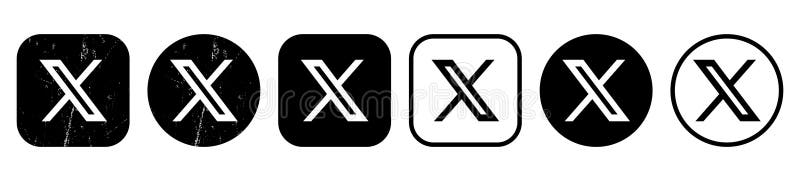 Set of X - Twitter Mobile App Icons, Isolated on Transparent Background ...