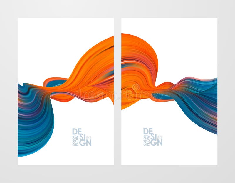 Set of Two Abstract Color Flow Backgrounds. Stock Vector - Illustration ...