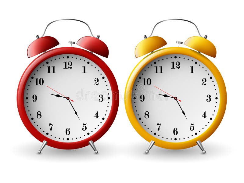 Set of two alarm clocks stock illustration. Illustration of office ...