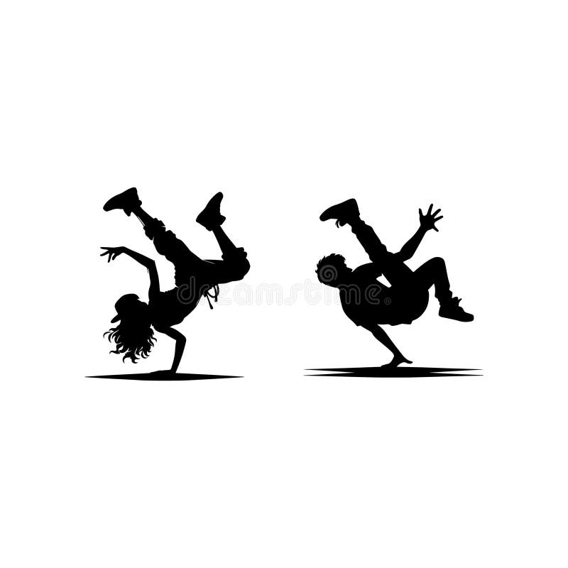 Breakdance icons on white stock illustration. Illustration of ...