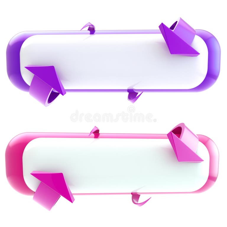 Set of Two Banner Buttons Isolated Stock Illustration - Illustration of ...