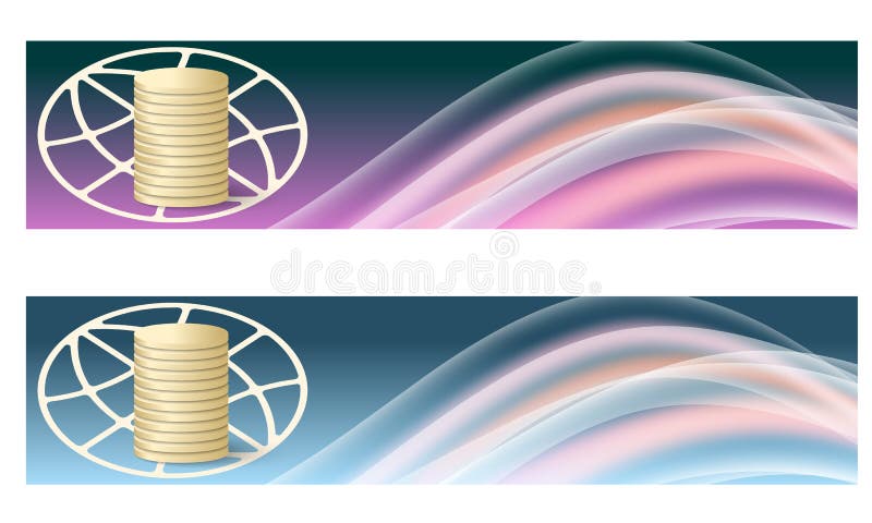 Set of two banners stock vector. Illustration of coin - 74876342