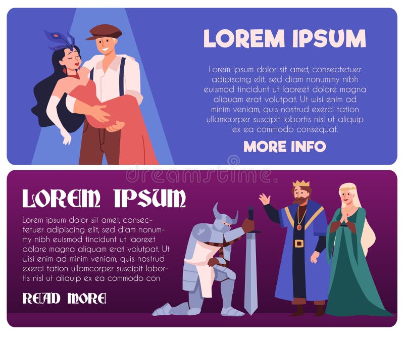 A Set of Two Banners for Invitations To a Performance with Theater ...